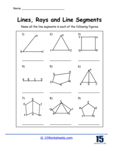 Lines, Rays, Line Segments Worksheets - 15 Worksheets.com