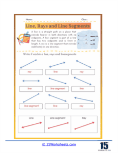 Lines, Rays, Line Segments Worksheets - 15 Worksheets.com