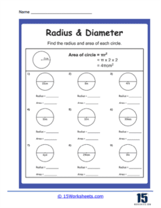 Radius and Diameter Worksheets | Circle Measures - 15 Worksheets.com