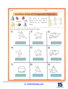 Surface Area of Composite Figures Worksheets - 15 Worksheets.com