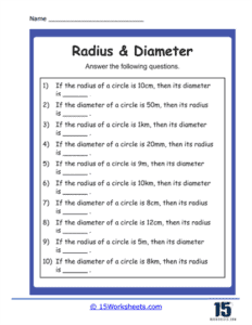 Radius and Diameter Worksheets | Circle Measures - 15 Worksheets.com