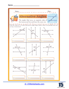Alternate Angles Worksheets - 15 Worksheets.com