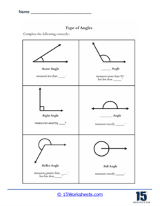 Classifying Angles Worksheets | Classifying by Type - 15 Worksheets.com