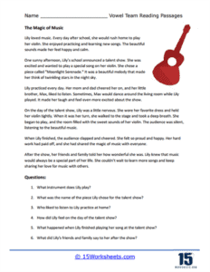 Vowel Team Reading Passages