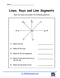 Lines, Rays, Line Segments Worksheets - 15 Worksheets.com