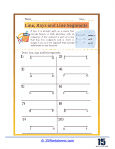 Lines, Rays, Line Segments Worksheets - 15 Worksheets.com