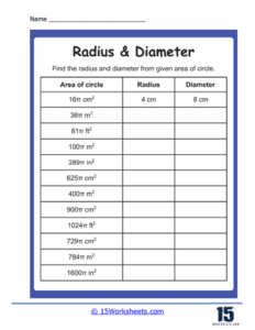 Radius and Diameter Worksheets | Circle Measures - 15 Worksheets.com
