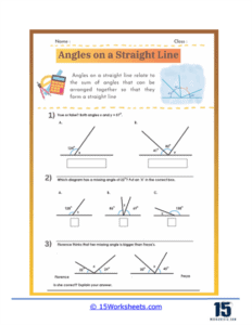 Angles on a Straight Line Worksheets - 15 Worksheets.com