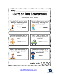 Units of Time Conversion Worksheets - 15 Worksheets.com