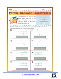 Parallel Lines and Transversals Worksheets - 15 Worksheets.com