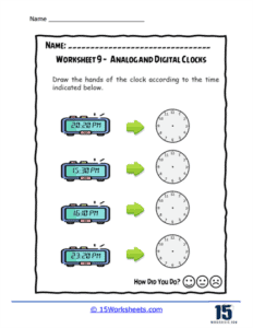 Analog and Digital Clocks Worksheets - 15 Worksheets.com