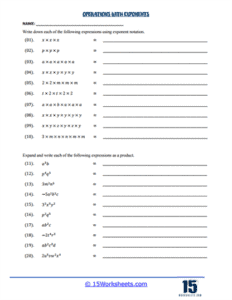 Exponential Equations Worksheets - 15 Worksheets.com