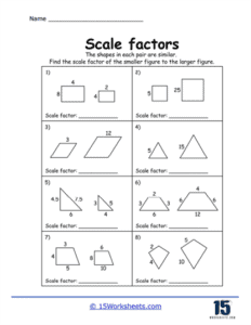 Scale Factors Worksheets | Measurement - 15 Worksheets.com