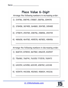 6-Digit Place Value Worksheets | Practice Activity Sheets - 15 ...