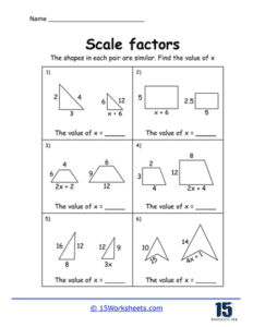 Scale Factors Worksheets | Measurement - 15 Worksheets.com