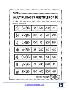 Multiplying by 10s Worksheets | Multiplication Skills - 15 Worksheets.com