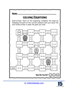 Solving Equations Worksheets - 15 Worksheets.com