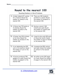 Round to the Nearest 100 Worksheets - 15 Worksheets.com