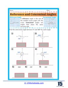 Reference and Coterminal Angles Worksheets - 15 Worksheets.com