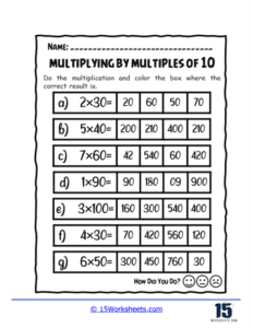 Multiplying by 10s Worksheets | Multiplication Skills - 15 Worksheets.com