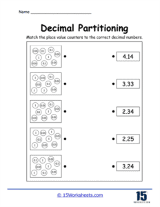 Decimal Partitioning Worksheets - 15 Worksheets.com