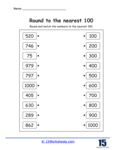 Round to the Nearest 100 Worksheets - 15 Worksheets.com