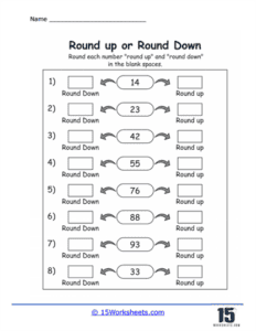Round Up or Down Worksheets - 15 Worksheets.com