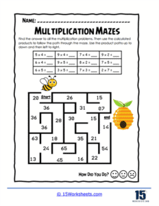 Multiplication Mazes Worksheets - 15 Worksheets.com