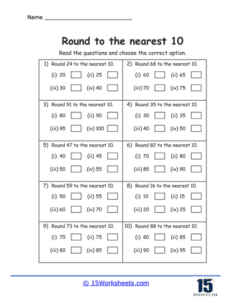 Round to the Nearest 10 Worksheets - 15 Worksheets.com