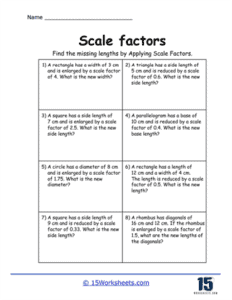 Scale Factors Worksheets | Measurement - 15 Worksheets.com