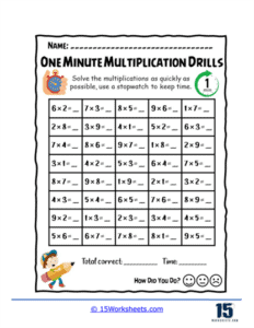 Multiplication Minute Drills Worksheets - 15 Worksheets.com