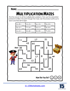 Multiplication Mazes Worksheets - 15 Worksheets.com