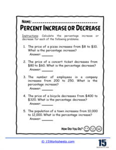 Percentages Worksheets - 15 Worksheets.com