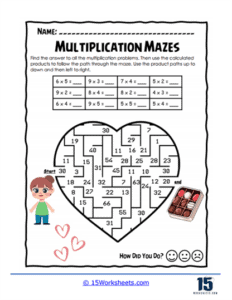Multiplication Mazes Worksheets - 15 Worksheets.com