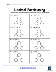 Decimal Partitioning Worksheets - 15 Worksheets.com