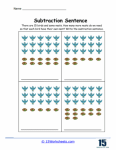 Subtraction Sentence Worksheets - 15 Worksheets.com