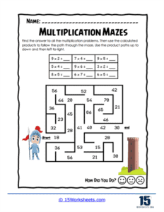 Multiplication Mazes Worksheets - 15 Worksheets.com