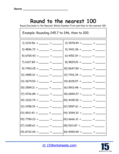 Round to the Nearest 100 Worksheets - 15 Worksheets.com
