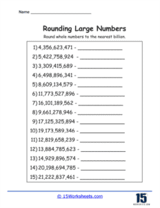 Rounding Large Numbers Worksheets | Estimate Accuracy - 15 Worksheets.com