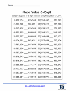 6-Digit Place Value Worksheets | Practice Activity Sheets - 15 ...