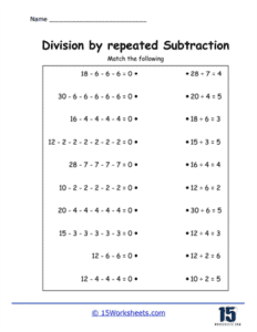 Division as Repeated Subtraction Worksheets - 15 Worksheets.com
