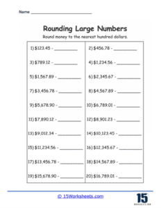 Rounding Large Numbers Worksheets | Estimate Accuracy - 15 Worksheets.com