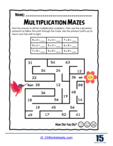 Multiplication Mazes Worksheets - 15 Worksheets.com