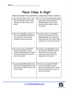 6-Digit Place Value Worksheets | Practice Activity Sheets - 15 ...