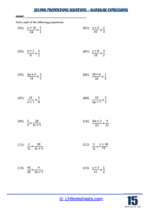 Solving Proportion Equations Worksheets - 15 Worksheets.com