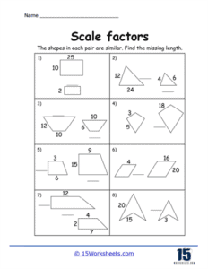 Scale Factors Worksheets | Measurement - 15 Worksheets.com