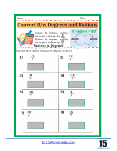 Converting Degrees and Radians Worksheets - 15 Worksheets.com