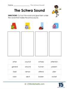 Schwa Sounds Worksheets | Phonics Series - 15 Worksheets.com