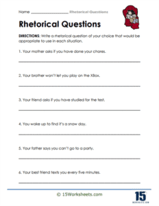 Rhetorical Questions Worksheets | Teach Persuasiveness - 15 Worksheets.com