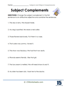 Subject and Object Complements Worksheets | Idea Expansions - 15 ...